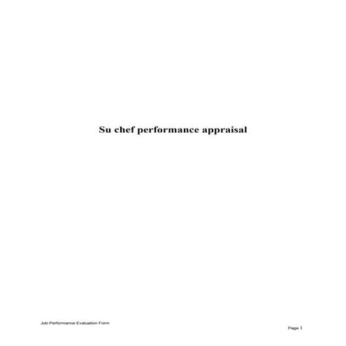 Su chef performance appraisal | DOC