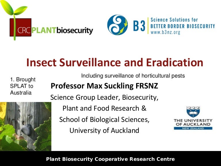 Insect surveillance and eradication