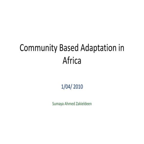 Sudan - community based adaptation | PDF
