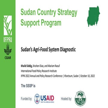 Khalid Siddig - Sudan’s Agri-Food System Diagnostic | PPTX
