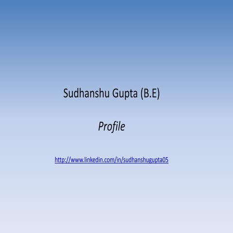 Sudhanshu gupta profile