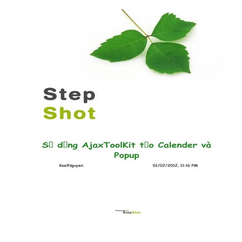 Su dung ajax toolkit tao calender va popup | PDF