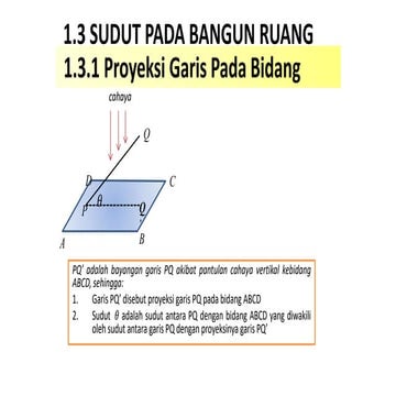 Sudut geometri materi SMA kelas dua belas | PPTX
