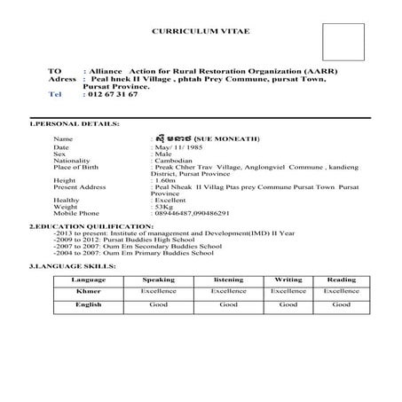 Sue moneath CV | PDF