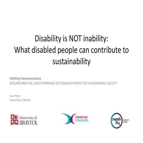 Disability is NOT inability: What disabled people can contribute to ...