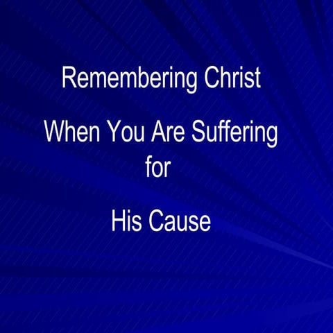 Suffering For Christ | PPT