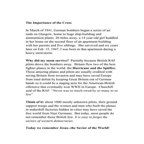 The Importance of the Cross | PDF