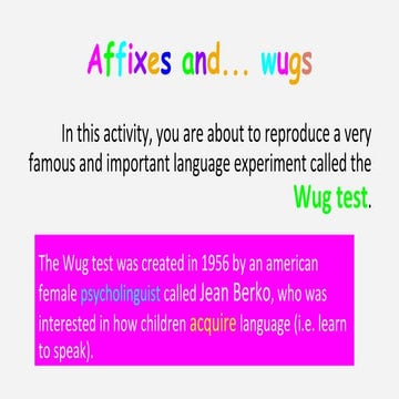 Exploring Language Acquisition Through the Wug Test: Understanding ...
