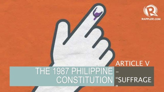 SUFFRAGE: ARTICLE 5 | PPT | Elections | Politics