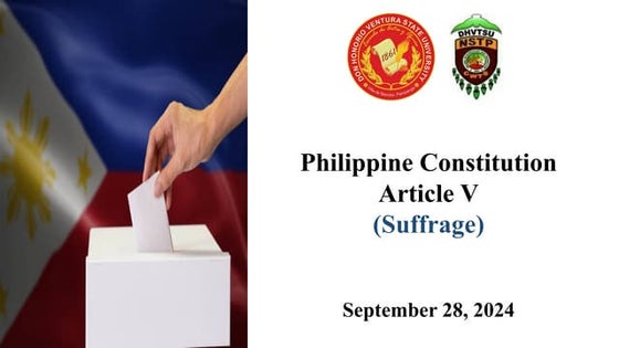 SUFFRAGE: ARTICLE 5 | PPT | Elections | Politics