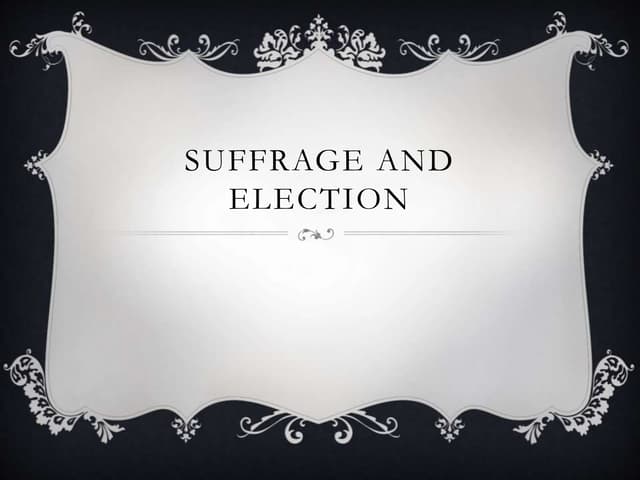 SUFFRAGE: ARTICLE 5 | PPT