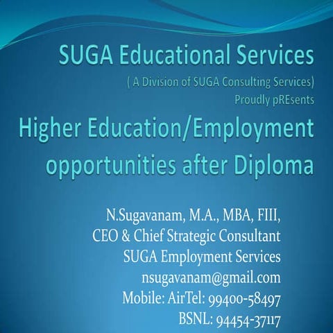 SUGA Employment Services - Higher Education and Employment ...