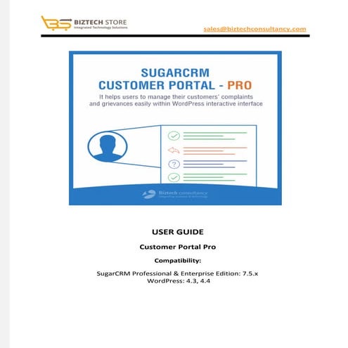 WordPress SugarCRM Customer Portal Pro Plugin | PDF