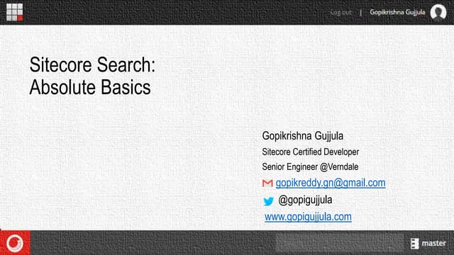 Sugblr sitecore search - absolute basics | PPT Sugblr sitecore search - absolute basics | PPT