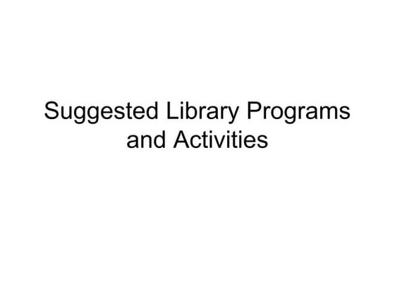 Activities for School Library Periods | PDF | Homework and Study ...