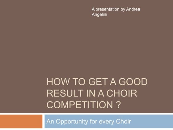 Speech choir | PPTX | Musicals | Genres