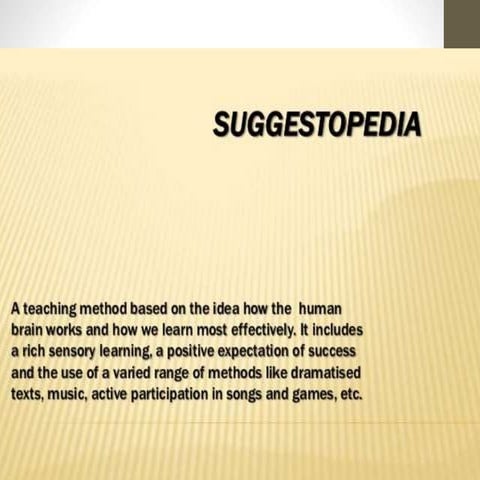 suggestopedia of learning in curriculum method | PDF