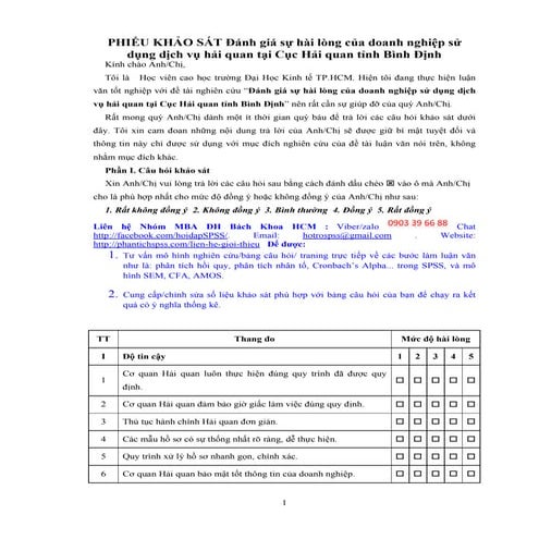 Su hai long cua doanh nghiep su dung dich vu hai quan tai cuc hai quan tinh binh dinh | PDF