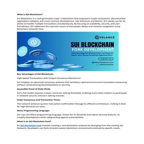 Exploring SUI Blockchain Forking: Custom Solutions for Decentralized Applications | PDF