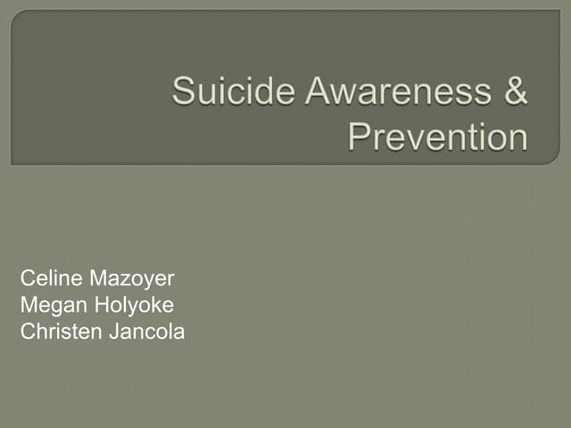 Suicide prevention and awareness | PDF