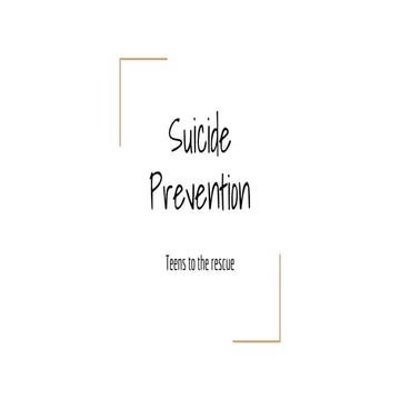 Suicide prevention 2016 | PPT