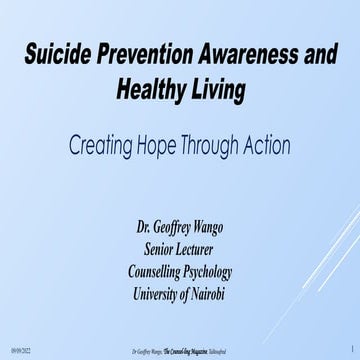 Suicide Prevention Awareness and Healthy Living Creating Hope through ...