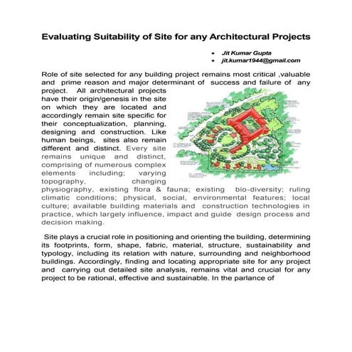 Suitability of Site for Architectural Projects.docx | Geography | Science