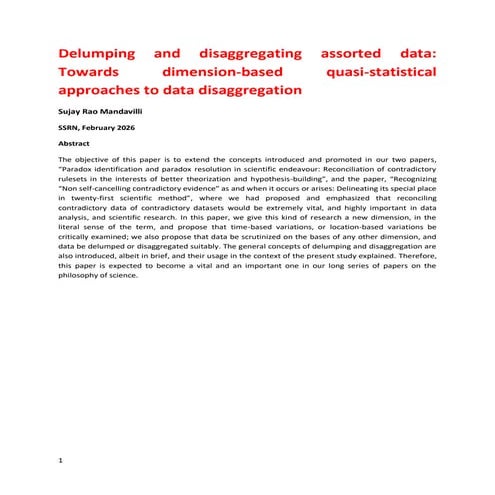 Sujay Rao Mandavilli Disaggretating lumped data FINAL FINAL FINAL FINAL ...