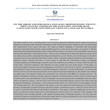 Sujay Rao Mandavilli Sujay On the origin of spoken language final final final.pdf