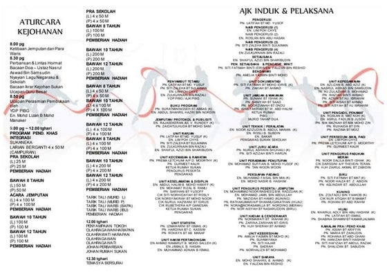 Buku program hari sukan | DOC