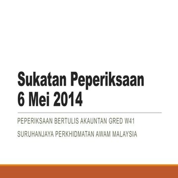 Sukatan Peperiksaan Bertulis Akauntan W41 | PPTX
