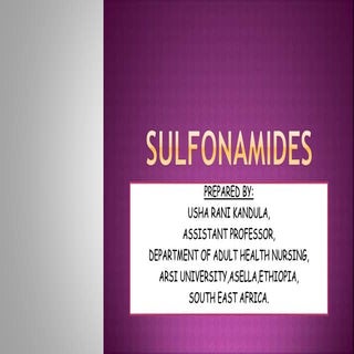 Sulfonamides drugs | PPTX