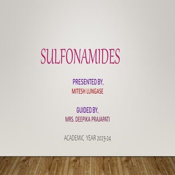 SULFONAMIDES with its classification use | PPTX