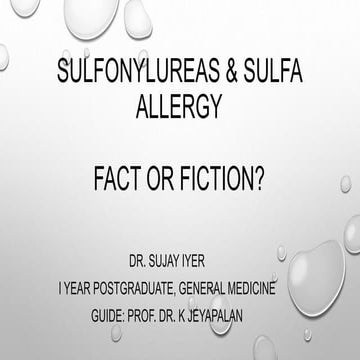 Sulfonylureas & Sulfa allergy | PPTX