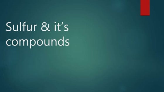 Sulfonation & sulfation | PPTX