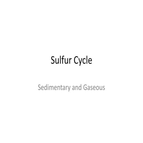 Sulfur cycle | PPTX