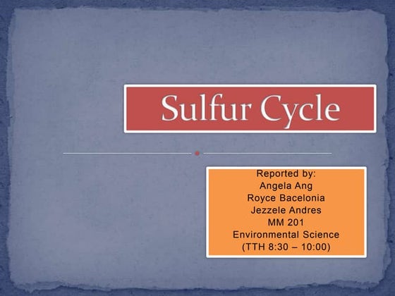 Sulfur cycle | PPTX