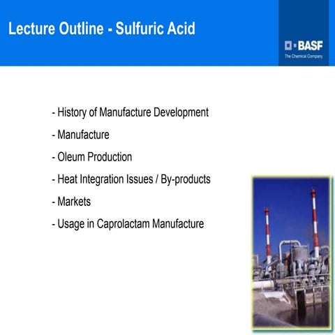 Sulfuric acid manufacturing and process flow diagram | PPTX