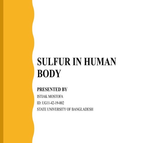 Sulfur in human body | PDF