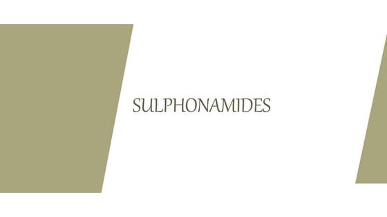 Sulphonamide | PPTX | Chemistry | Science