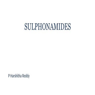Sulphonamides / Notes / Pharmacology / Therapeutic Uses | PPTX