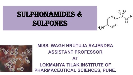 Sulphonamides (Sulfonamides) and Sulfones || B.Pharm VI Semester ...