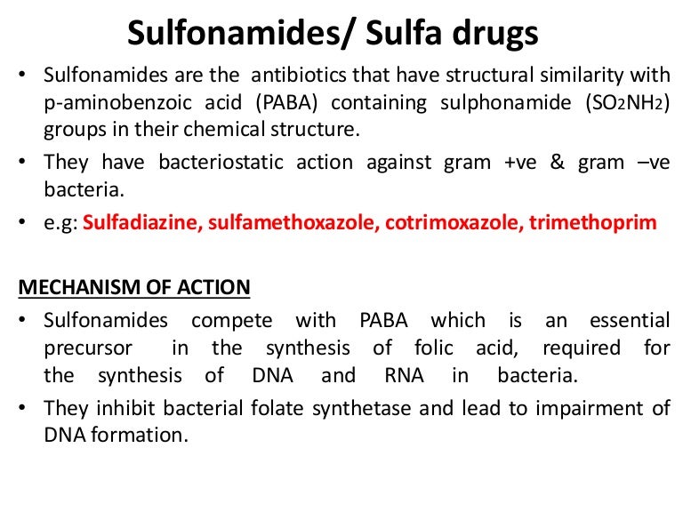 Sulphonamides and Quinolones