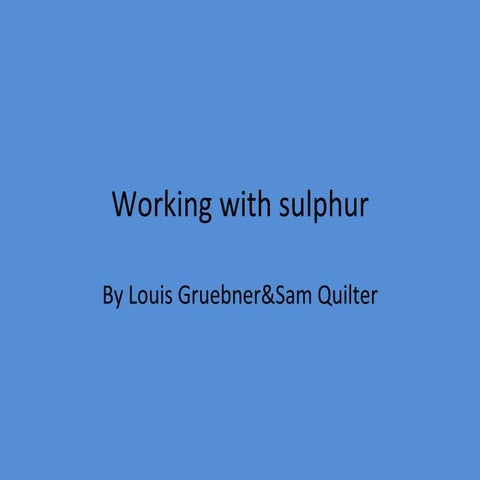 Sulphur | PPT