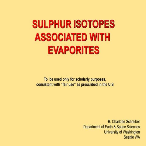 SULPHUR ISOTOPES & STRATIGRAPHY | PPTX | Chemistry | Science