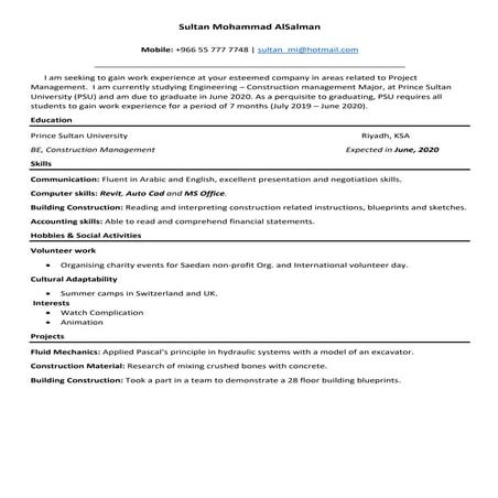 Sultan alsalman cv jan-2019 | PDF