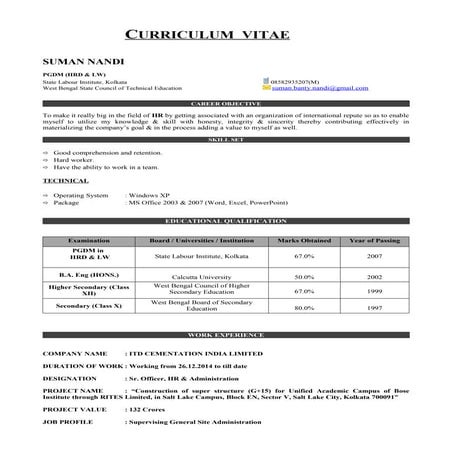 Suman nandi resume | DOC