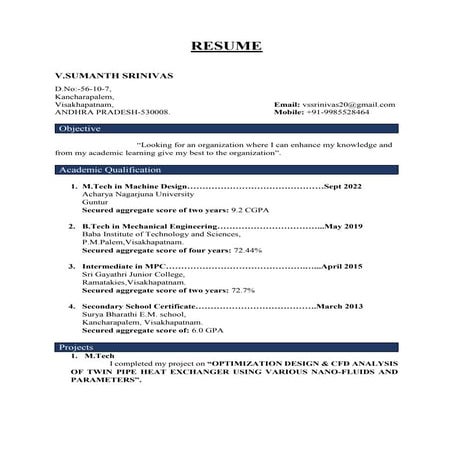 SUMANTH.docx | Education