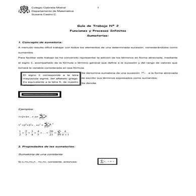 Funciones y Procesos Infinitos: Sumatorias | DOC