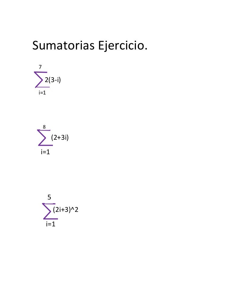 Sumatorias ejercicio